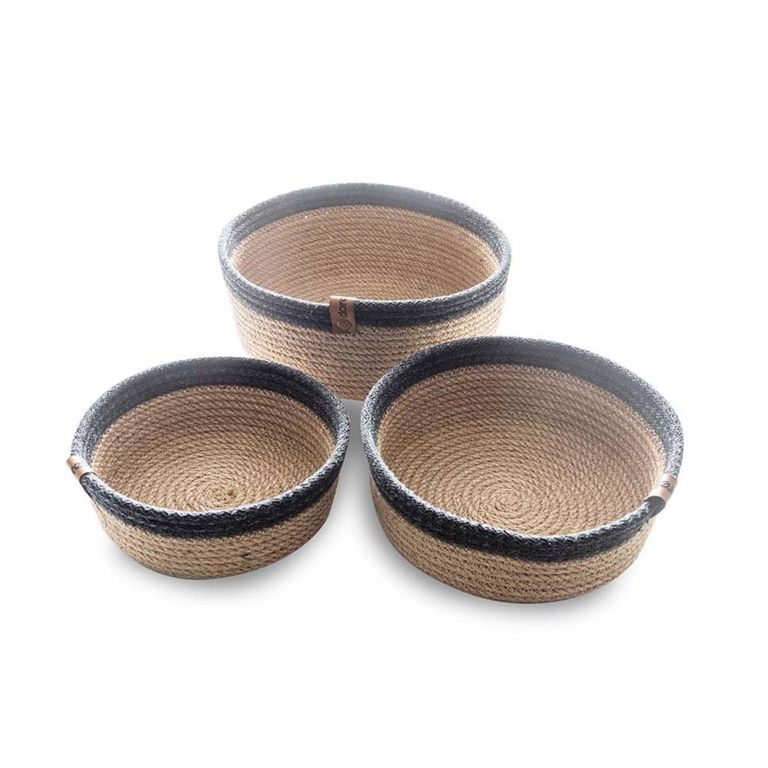 Set de 3 canastas de yute con tapa Doreline DORELINE | falabella.com
