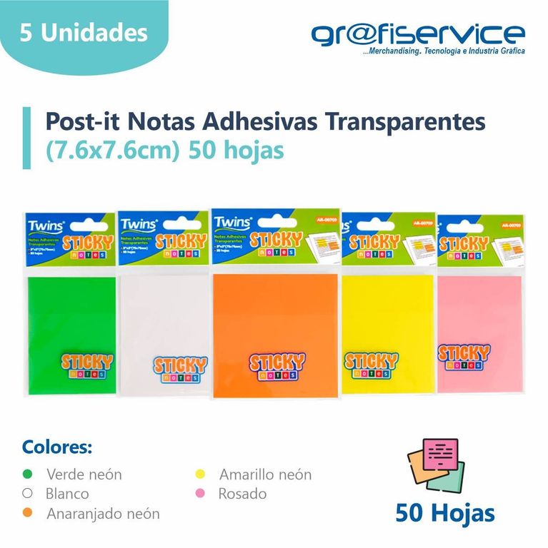 Post It Transparentes Notas Adhesivas 250 hojas | Sodimac Falabella