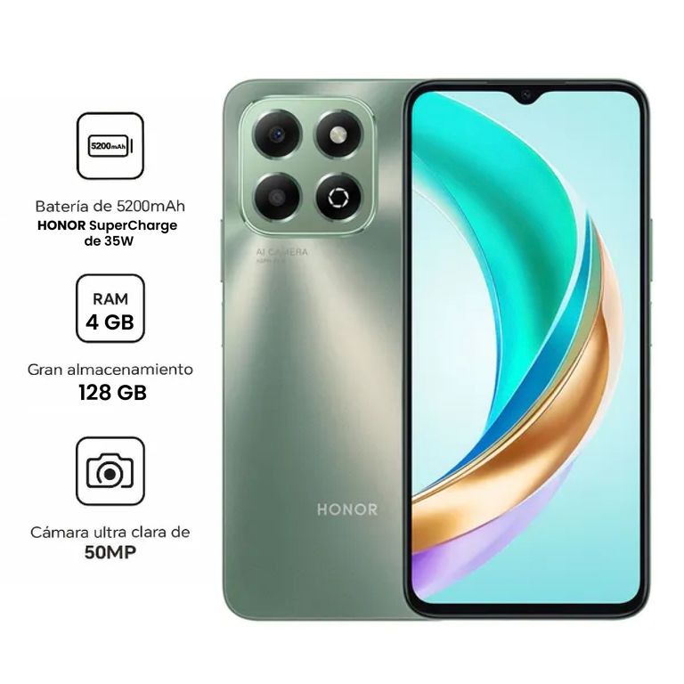 Celular Libre Honor X6B 6.5 Pulg 128GB 4GB RAM Forest Green HONOR | falabella.com
