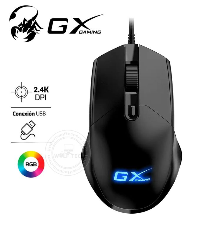 MOUSE GENIUS GX SCORPION M300 2400 DPI 4-BOT RGB BLACK | Sodimac Perú