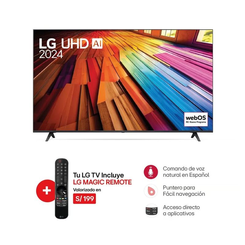 Televisor LG 55” LED 4K UHD SMART TV CON THINQ AI 55UT8050PSB 2024 LG ...