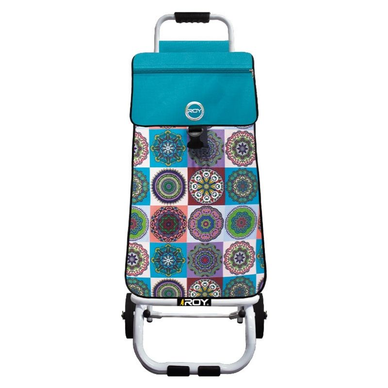 Carrito Jumbo Estructura Plegable Bolso Mándalas Celeste ROY ...