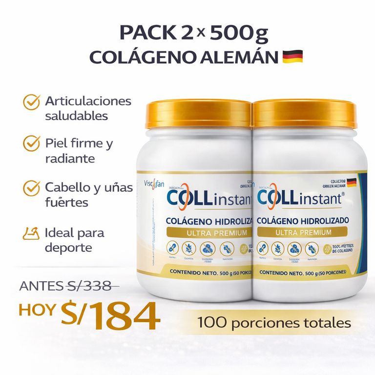 Colágeno Hidrolizado Alemán Ultra Premium 500g x 2 2x1 con Péptidos ...