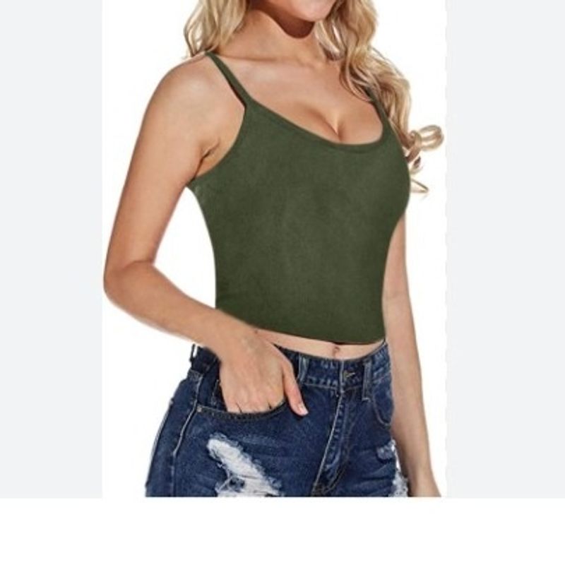 Crop Top Manga Cero Mujer verde militar GENERICO | falabella.com