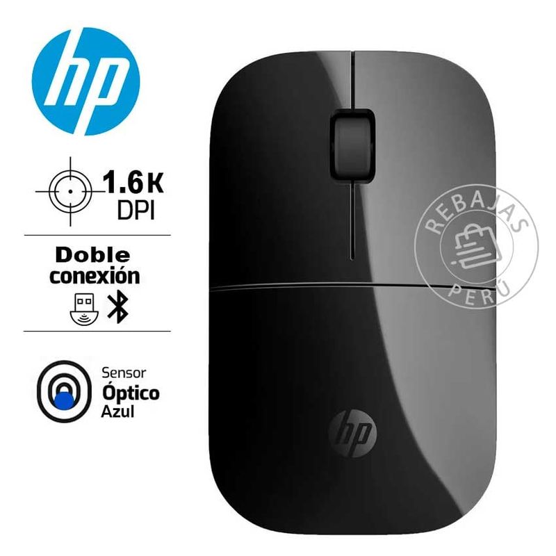 HP Z3700 Wireless Mouse 1600 DPI Conexión USB y Bluetooth Negro HP ...