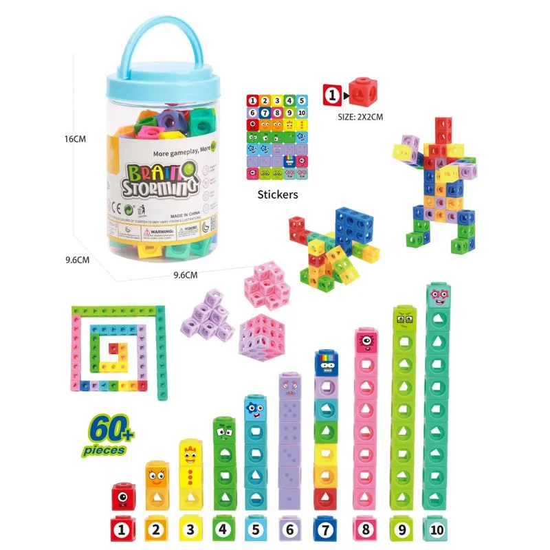 Magic Block Balde 60 piezas tipo Number Blocks juego STEM GENERICO ...