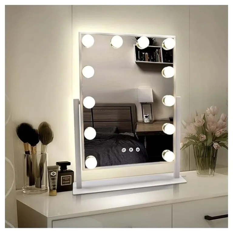 Espejo de maquillaje con luces LED de 47x30 cm BLANCO GENERICO ...