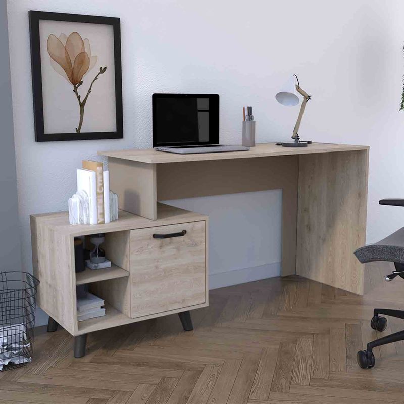 Escritorio Lumen Ceniza-Taupe - Envío Armado y Melamina 18mm GENERICO ...