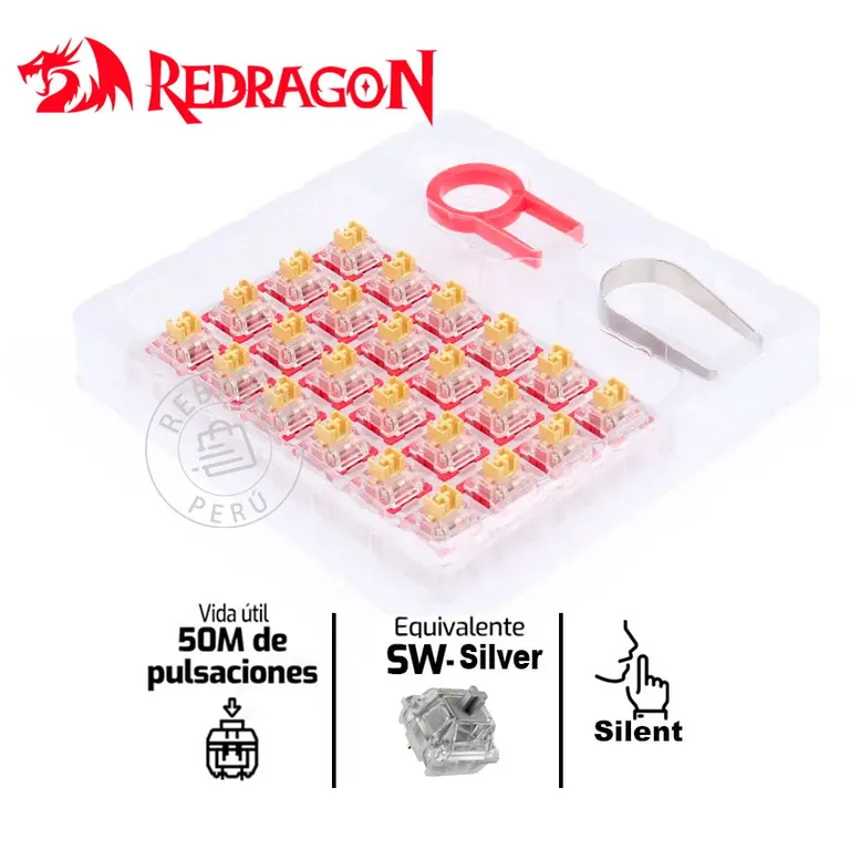 Redragon Switches Mecánicos A113 Bullet F Kit de 35 Ultra Rápidos ...