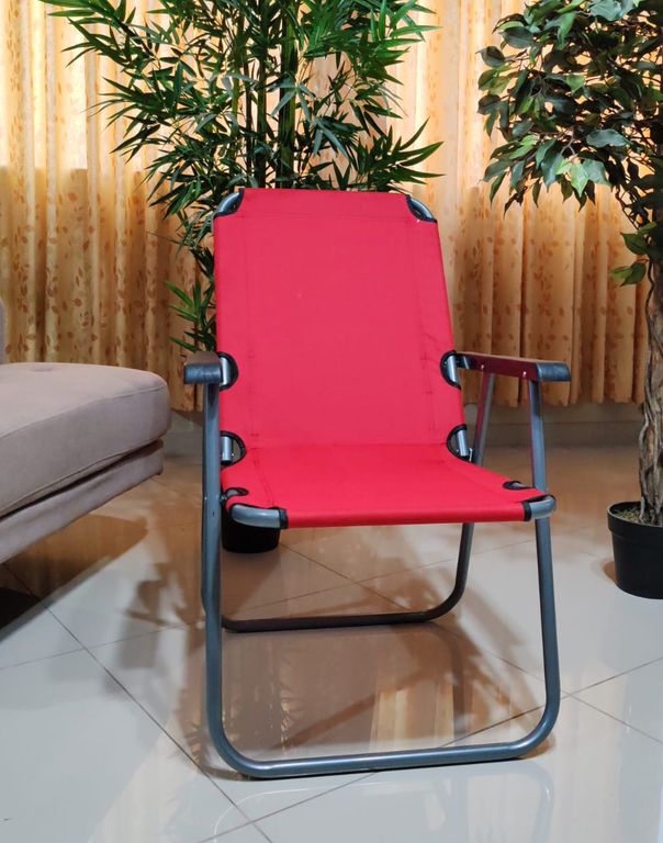 SILLA PLEGABLE PARA EXTERIOR RECLINABLE PLAYERA TERRAZA ROJO GENERICO ...