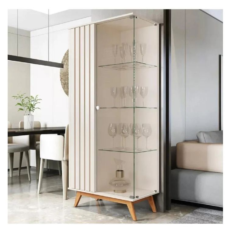 Vitrina Moderna TU MESITA Yair color Blanco 2 puertas TU MESITA ...