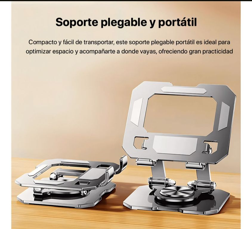 BASE PARA TABLET IPAD CELULAR DE ALUMINIO GIRATORIO 360 GRADOS GENERICO ...