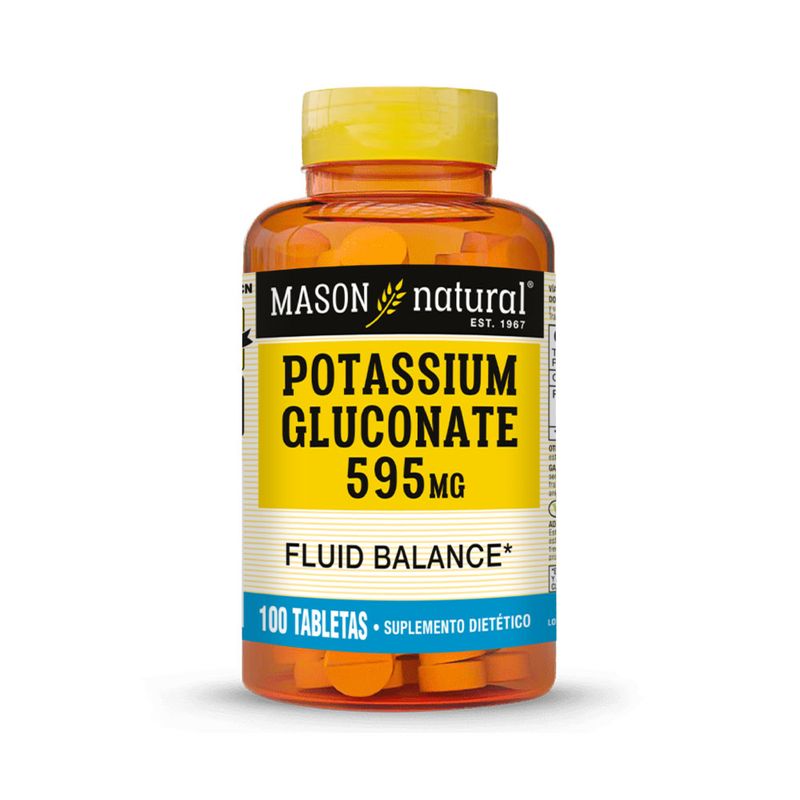 Gluconato de Potasio 595 MG - Mason Natural - 100 Tabletas MASON ...
