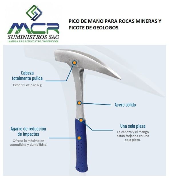 PICOTA DE GEOLOGO DE 22 ONZAS O 616 GRAMOS IMPORTADA GENERICO ...