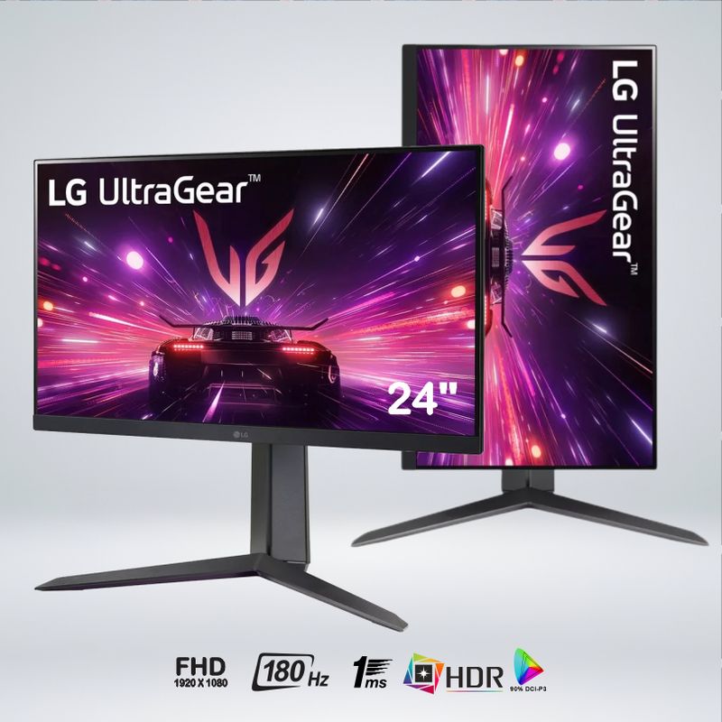 MONITOR GAMER 24GS65F-B ULTRAGEAR FULL HD 24 " IPS 180HZ 1MS HDR10 LG ...