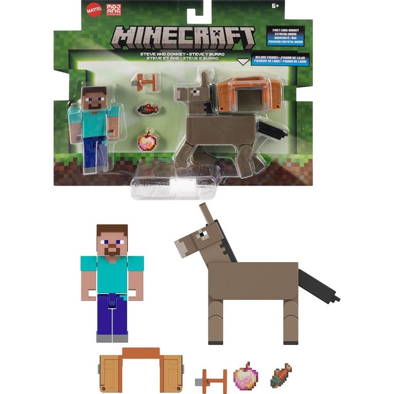 Minecraft Figuras de acción Steve & Donkey MINECRAFT | falabella.com
