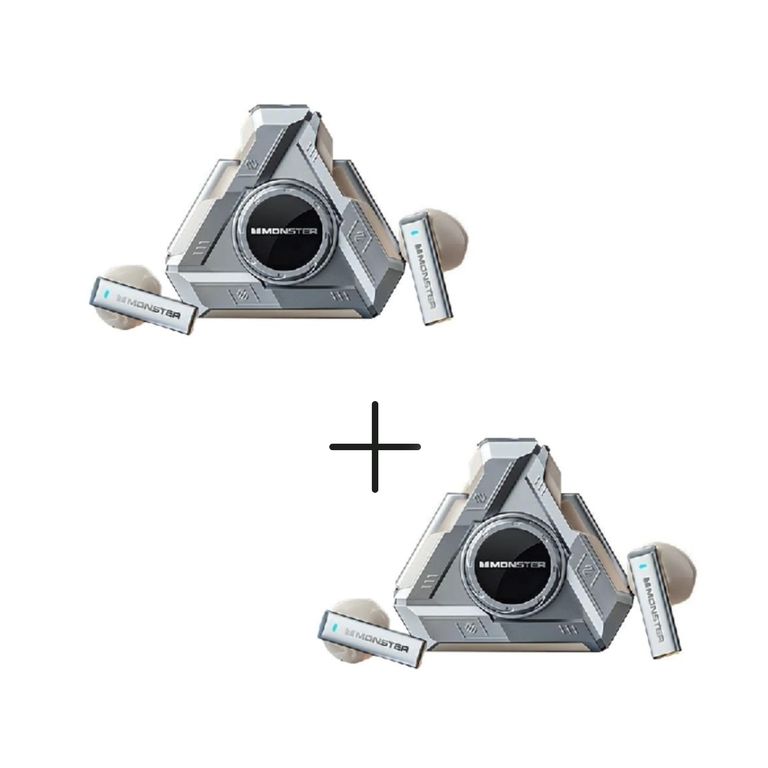 Audífonos Bluetooth Gamer Monster XKT22 Silver Pack Por 2 MONSTER ...