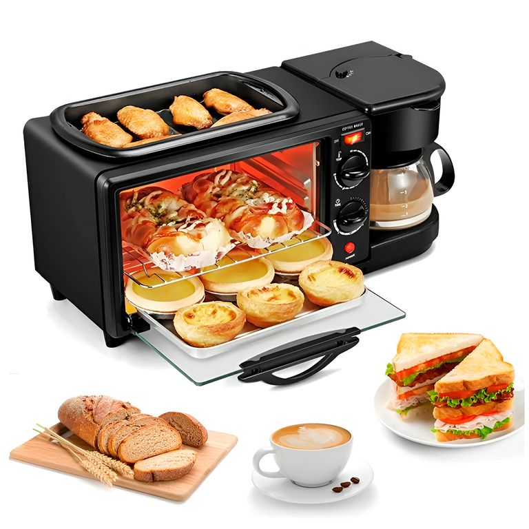 Maquina de Desayuno 3 en 1 Horno Cafetera y Freidora GENERICO | falabella.com
