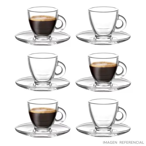 Set Tazas con Plato Vidrio Mini Tazas de Cafe 12 piezas | Sodimac Perú