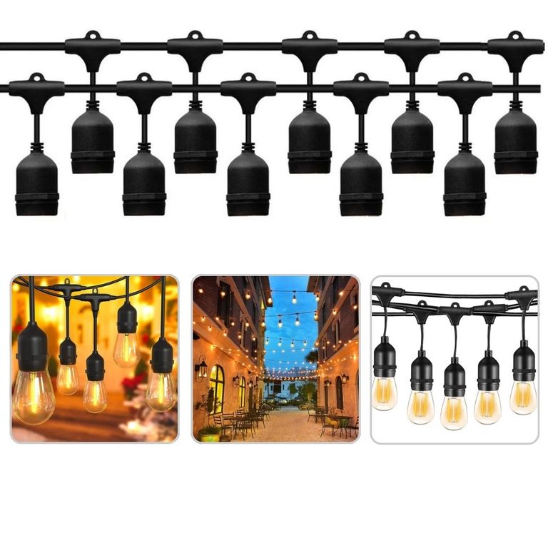 Cable Sockets para Luces Guirnalda Socket 10 metros y 20 Focos Colgante ...
