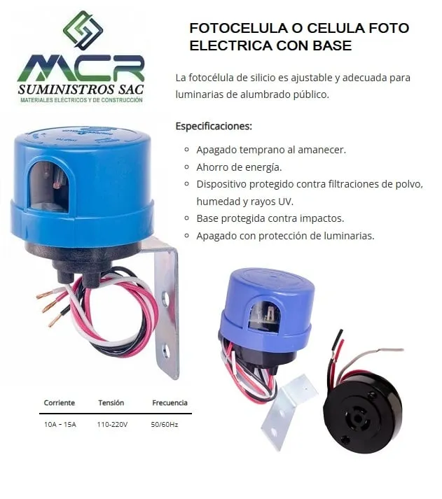 FOTOCELULA CELULA FOTO ELECTRICA O CONTROLADOR FOTOELECTRICO | Sodimac ...