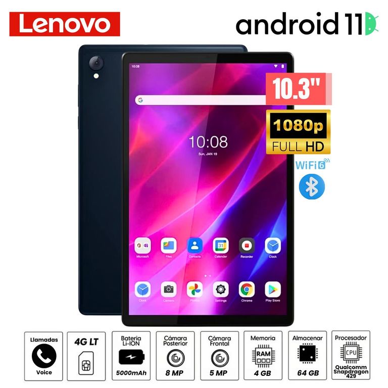 Tablet Lenovo Tab K10 TB-X6C6X 10.3" FHD Media Tek Helio P22T 4GB RAM ...