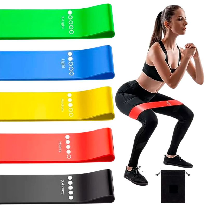 Banda De Resistencia Elástica Set De 5 Ligas Ejercicios GENERICO | falabella.com