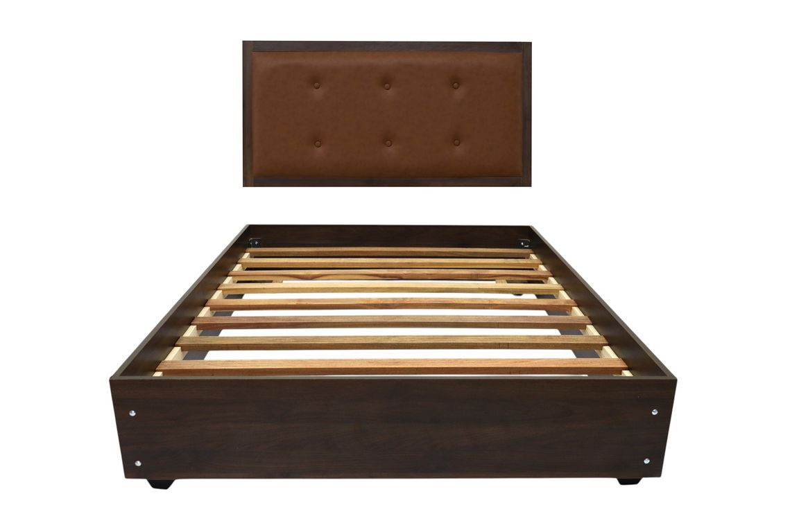 Cama de melamina tapizada de ultra cuero modelo Cali - Lima Plz ...