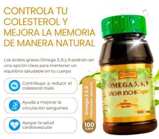 OMEGA 3, 6, 9 BLAMAC SACHA INCHI 100 CAPSULAS SOFTGEL DE 500 mg ...