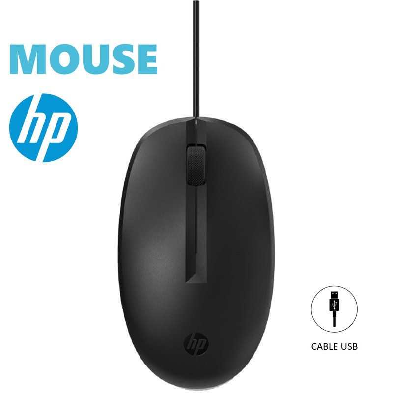 MOUSE HP 125 Wired con cable usb color Negro HP | falabella.com