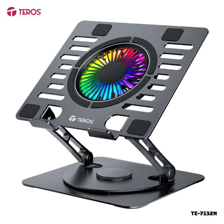 COOLER TEROS PARA LAPTOP CHASIS DE ALUMINIO VENTILADOR RGB - TE-7132N ...
