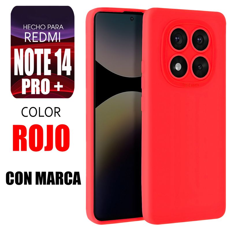 Silicone Case Para Redmi Note 14 Pro Plus Rojo Con Marca XIAOMI ...
