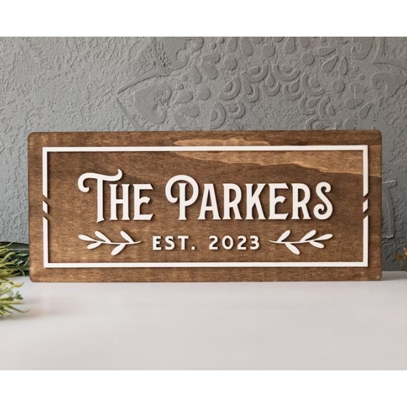 Letrero personalizado rústico con apellido familiar THE BOSQUE INVERNAL ...