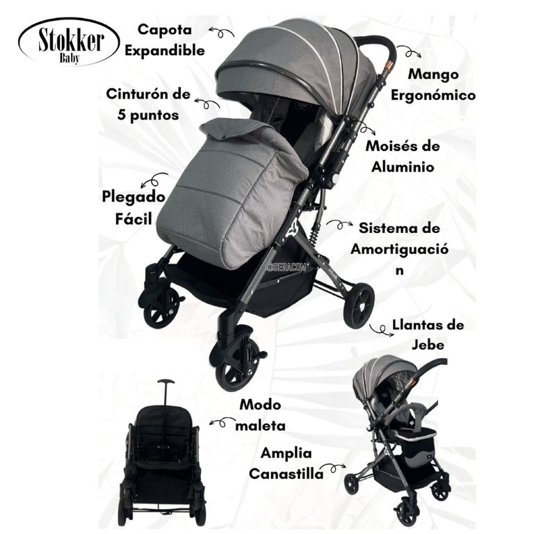 Coche Maleta Plegable Stokker Baby -MODRIC- Gris STOKKER BABY ...