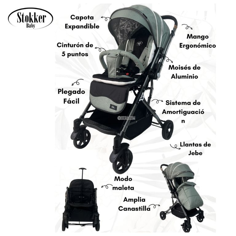 Coche Maleta Plegable Stokker Baby -MODRIC- Verde STOKKER BABY ...
