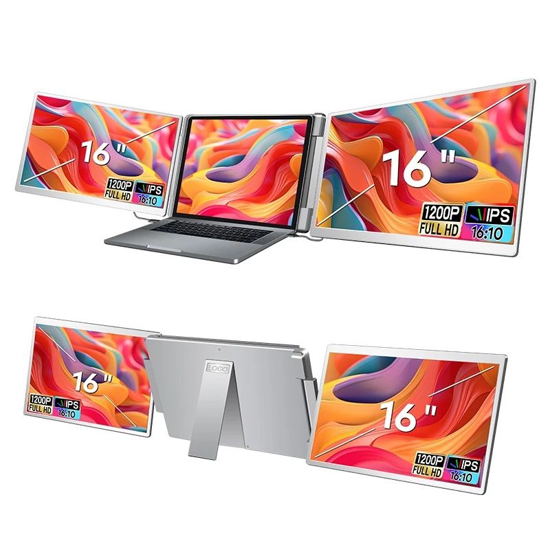 MONITOR PORTATIL DOBLE PANTALLA for Laptop LCD IPS 16" 60HZ GENERICO ...
