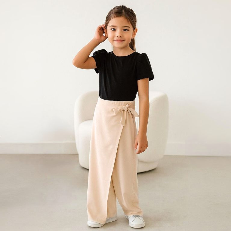 Pantalón Palazo Niña Lazo - Beige - Angela Kids GENERICO | falabella.com