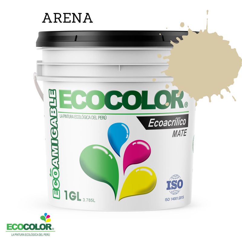 PINTURA ECOLOGICA ECOACRILICO MATE ARENA 1GL ECOCOLOR | falabella.com