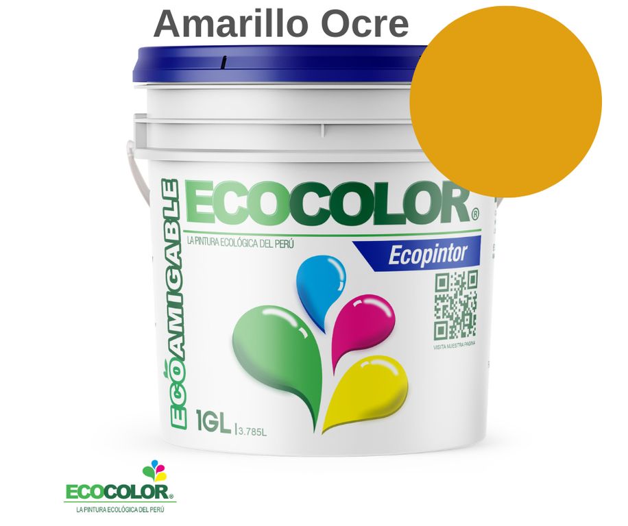 PINTURA ECOCOLOR ECOPINTOR AMARILLO OCRE 1GL ECOCOLOR | Falabella Perú