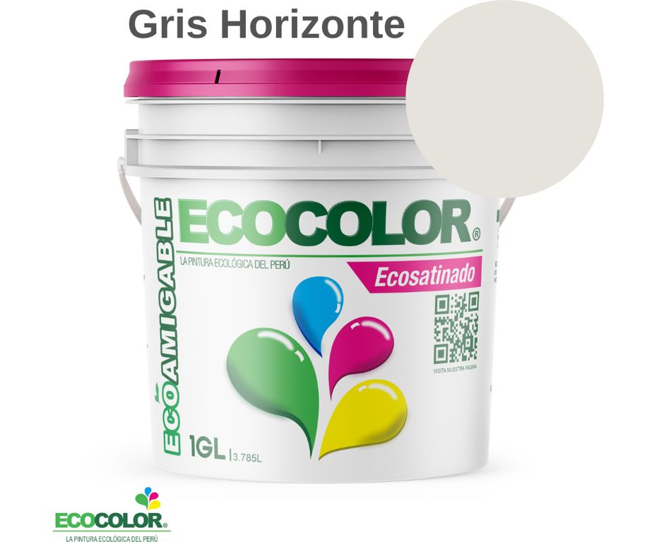 PINTURA ECOCOLOR ECOSATINADO GRIS HORIZONTE 1GL ECOCOLOR | Falabella Perú