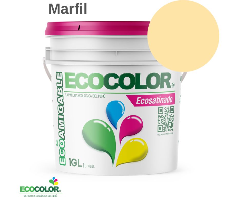 PINTURA ECOCOLOR ECOSATINADO MARFIL 1GL | Sodimac Perú