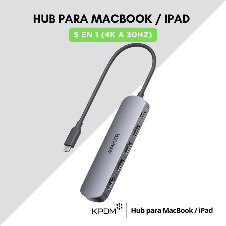 Anker Hub USB C (5 en 1) 4K a 30 Hz para Macbook iPad ANKER | falabella.com