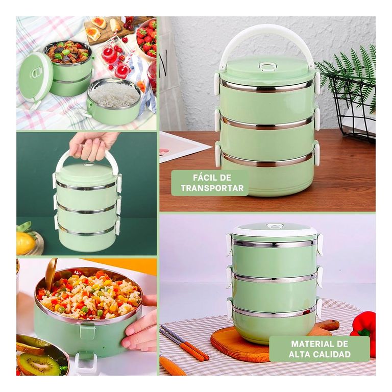 Taper Termo de 3 Niveles Circular de Color Verde RYBIU IMPORT ...