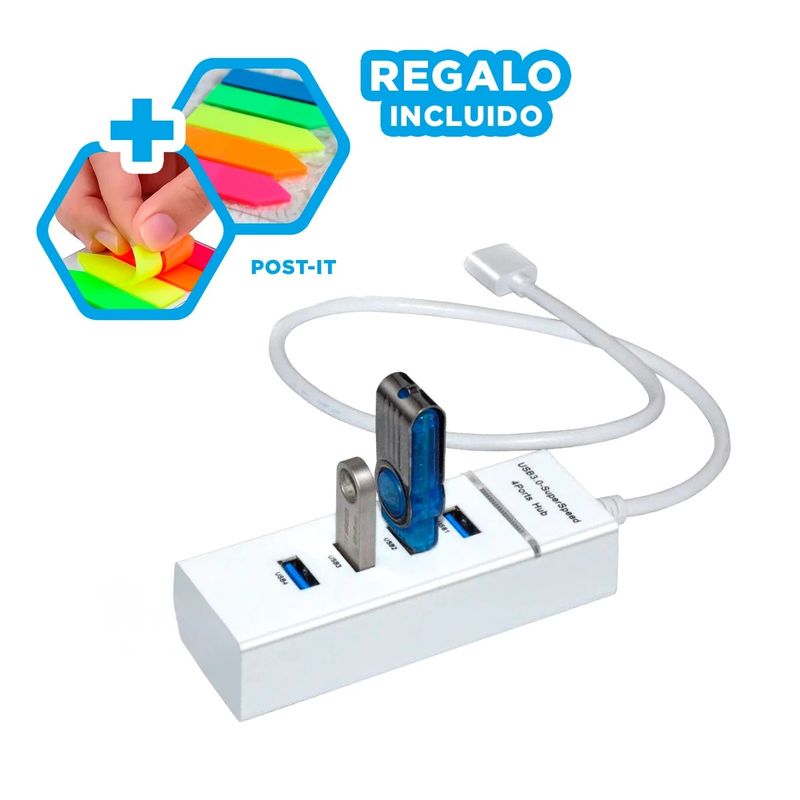 Interfaz de Puerto USB Multiple Blanco Y+Post-it Adhesivos RYBIU IMPORT ...