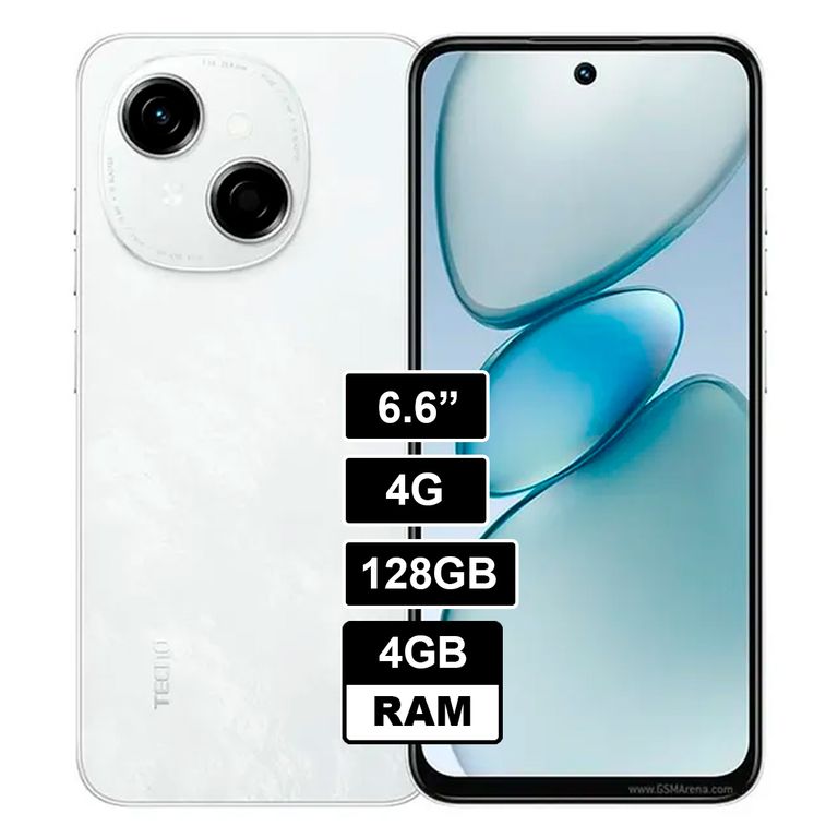Celular Tecno GO 1 4GB RAM 128GB Blanco TECNO MOBILE | falabella.com