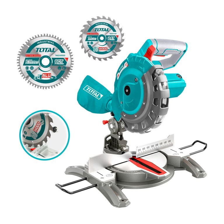 Sierra Ingletadora 1400w- 220v + disco Corte 60t Total Madera TOTAL ...