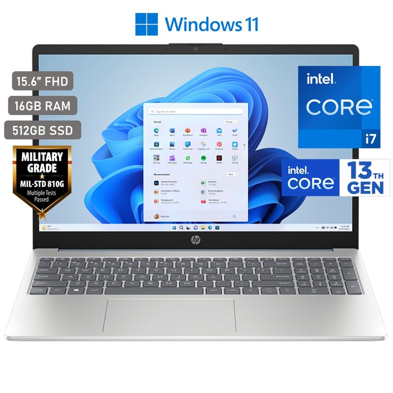 Laptop HP Intel Core i7 16GB 512GB SSD 13Va Gen 15-fd0271la FHD 156” HP | falabella.com