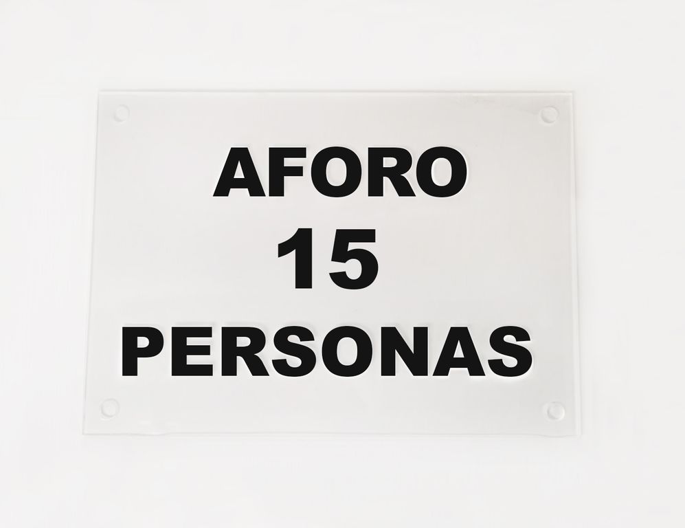 Letrero de Aforo en Acrílico Letras Negras Con Elevadores GENERICO ...