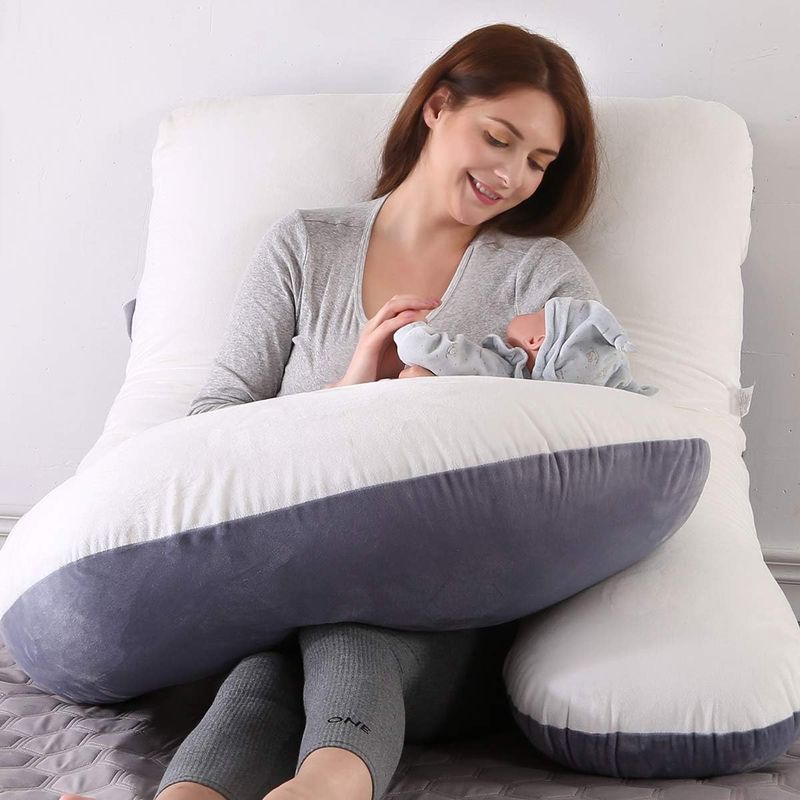 ALMOHADA EMBARAZO PLUS CONFORT PLOMO BLANCO GENERICO | falabella.com