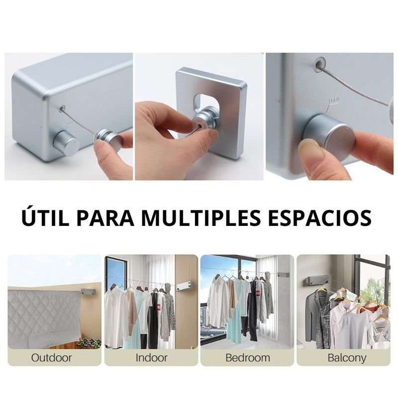 Colgador Tendedero de Ropa Retráctil Acero Inoxidable SHEEPBUSTER ...